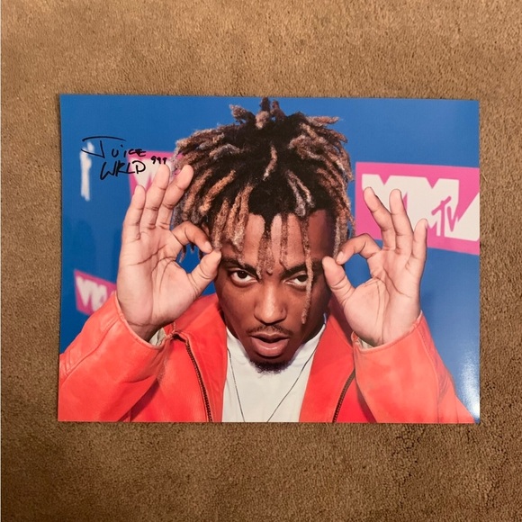 Other | Juice Wrld Autographed Photo 85x11 Singer | Poshmark